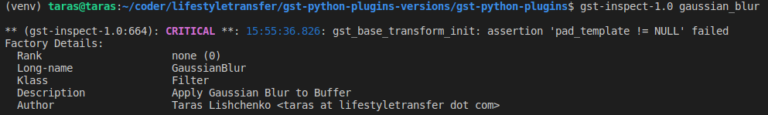 How to write Gstreamer plugin with Python? - LifeStyleTransfer